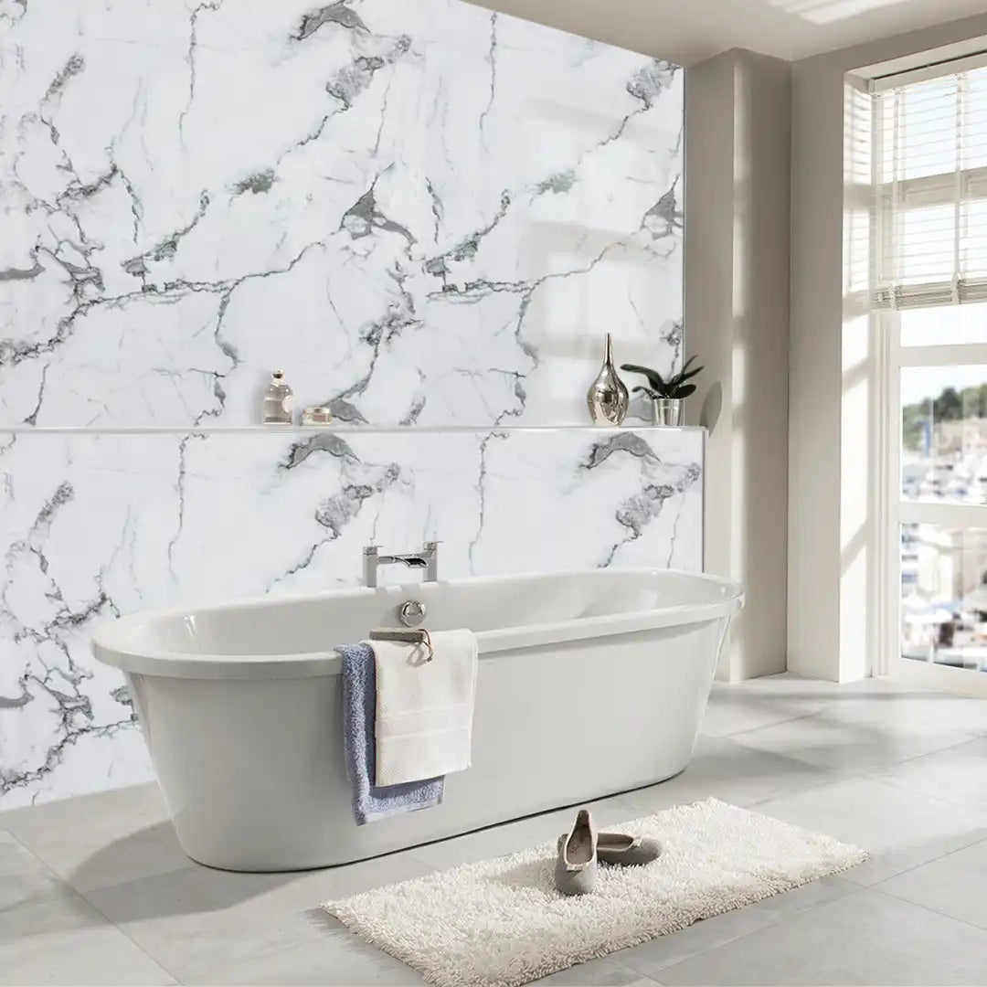 Bianco Marble 100cm x 240cm Wet Wall Panel – Wet Walls & Ceilings