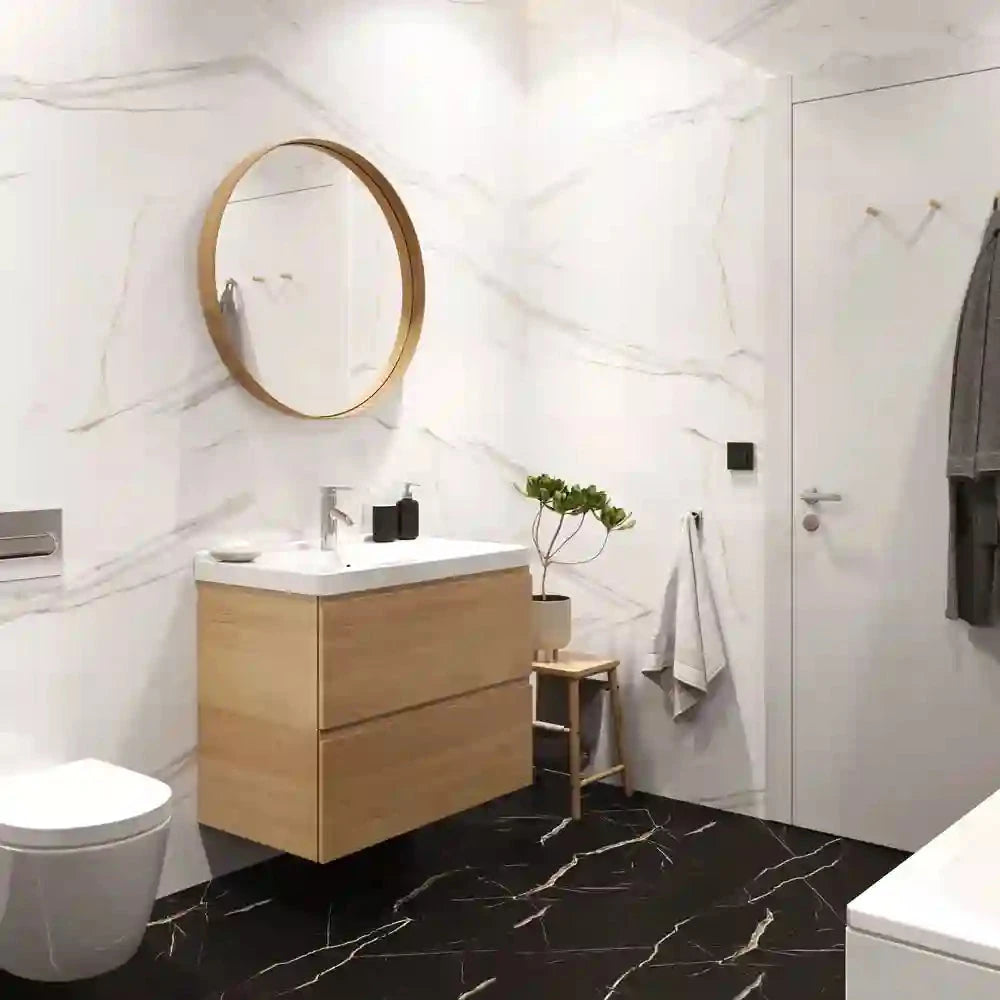 Calcutta Black 60cm x 60cm SPC Vinyl Click Tile – Wet Walls & Ceilings