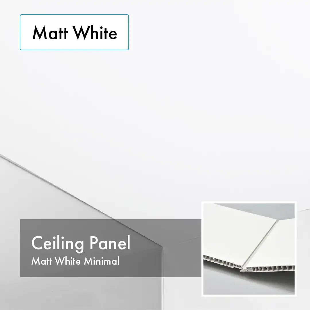 Matt White 25cm x 4m Ceiling Panel – Wet Walls & Ceilings