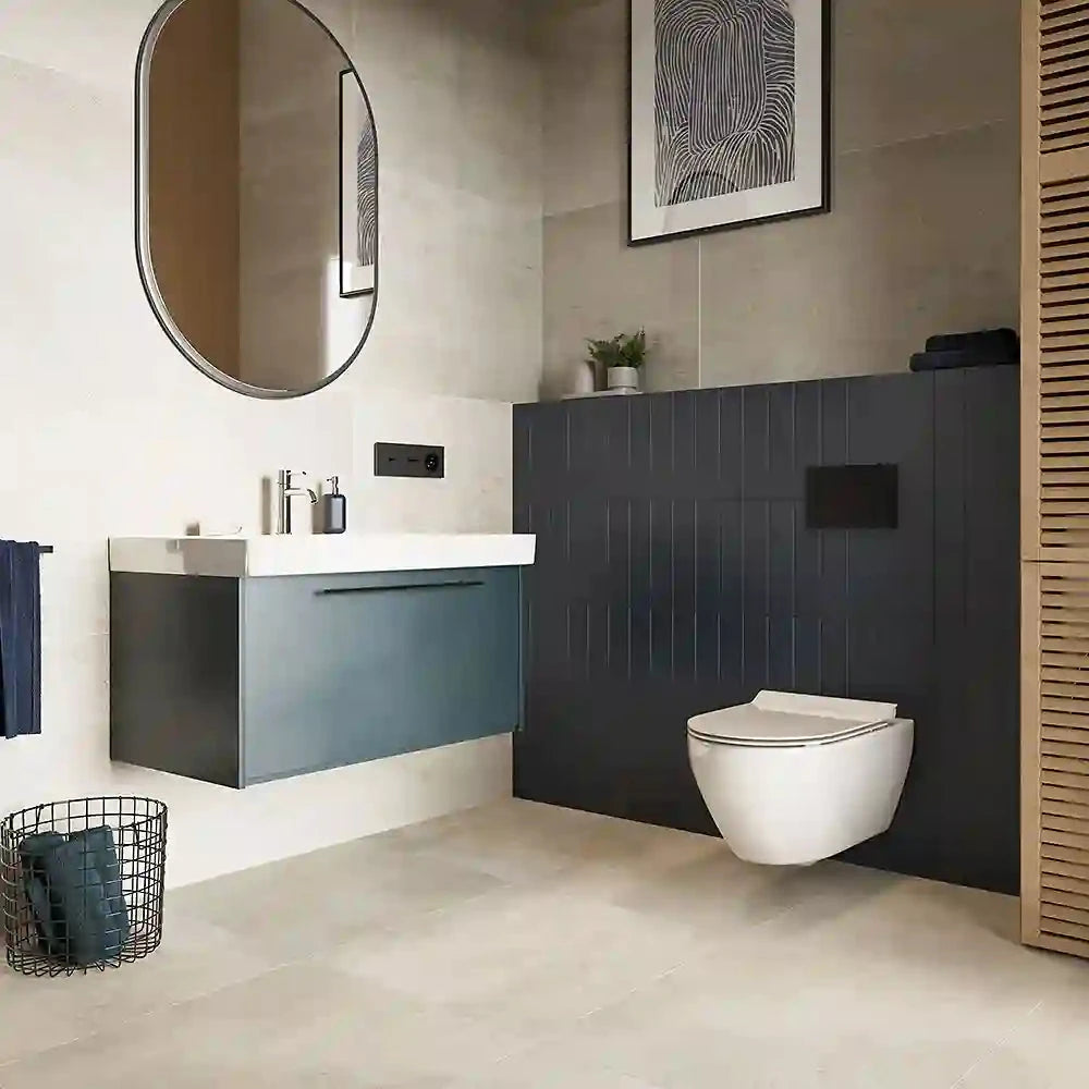 Concrete Beige 60cm x 60cm SPC Vinyl Click Tile – Wet Walls & Ceilings