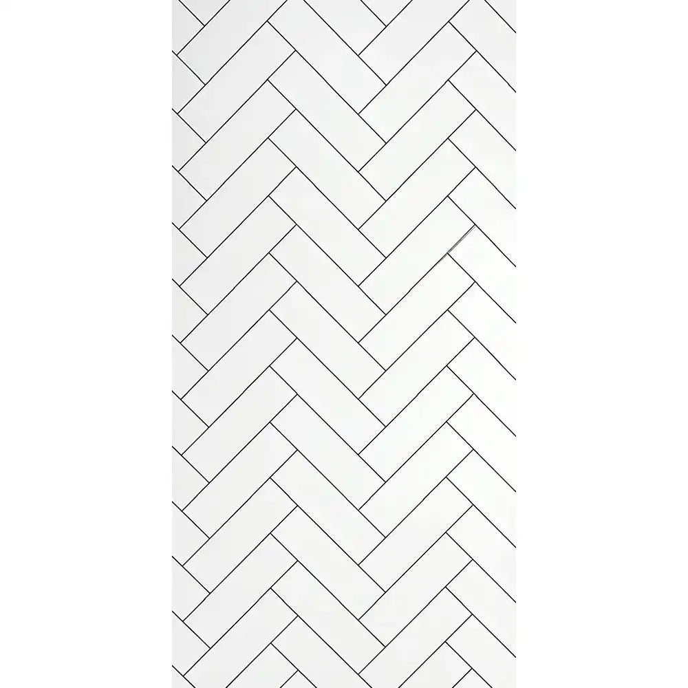 Matt White Herringbone 100cm x 240cm Wet Wall Panel – Wet Walls & Ceilings