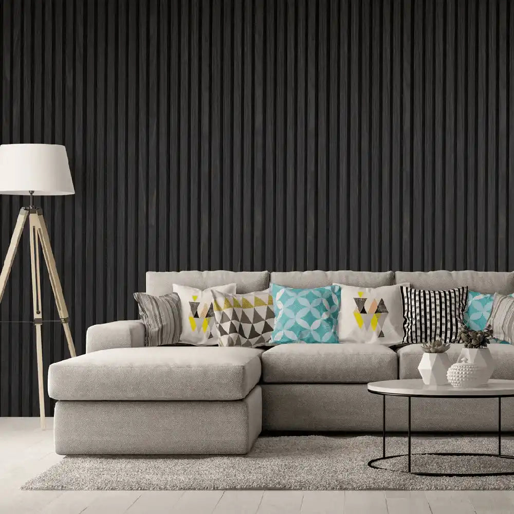 Slatwall Ultra Black Oak 60cm x 2.4m Acoustic Wall Panel – Wet Walls ...