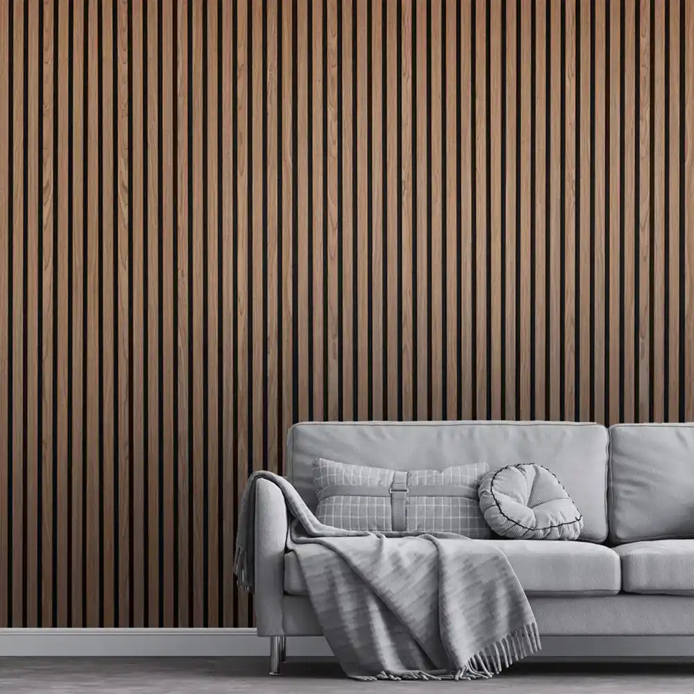 Walnut Wall Classic Walnut Peel & Stick Wood Wall Plank | 3D Wall