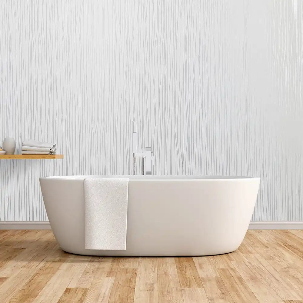 White Silver Strings 100cm x 240cm Wet Wall Panel – Wet Walls & Ceilings