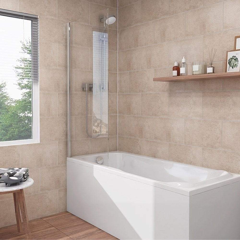 Beige Stone Tile Effect 25cm x 270cm Wet Wall Panel – Wet Walls & Ceilings