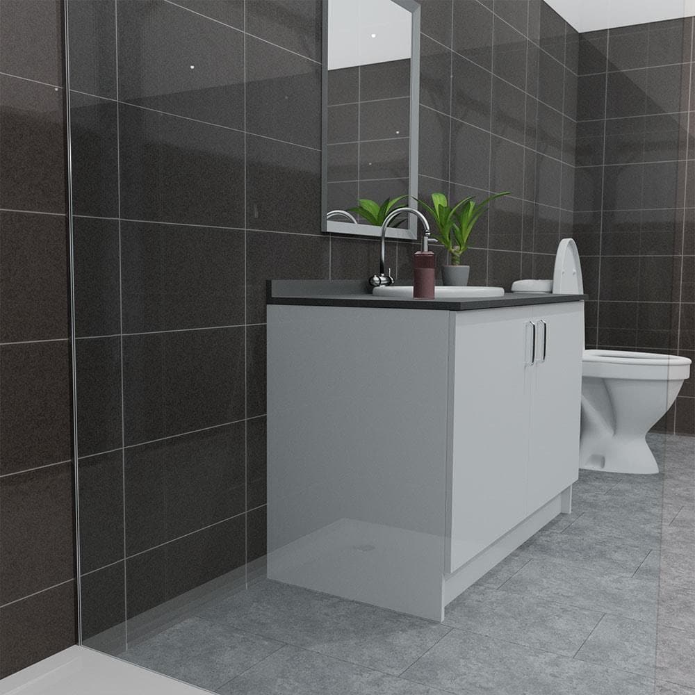 Contemporary Black Bella Tile Effect 50cm Wall Panel – Wet Walls & Ceilings