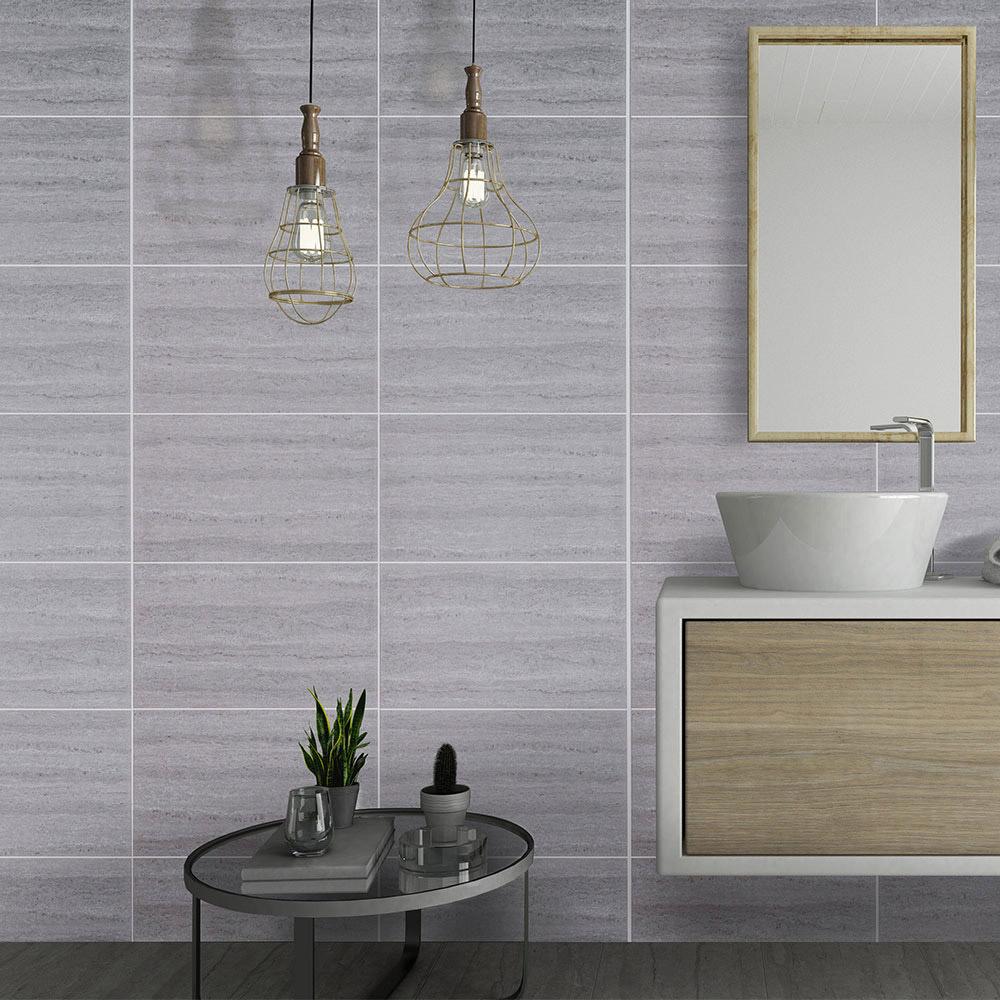 Grey Matt Angus Tile Effect 50cm Wall Panel – Wet Walls & Ceilings